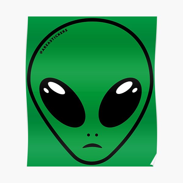 "Alien head - Green skin" Poster for Sale by AreaStickers | Redbubble