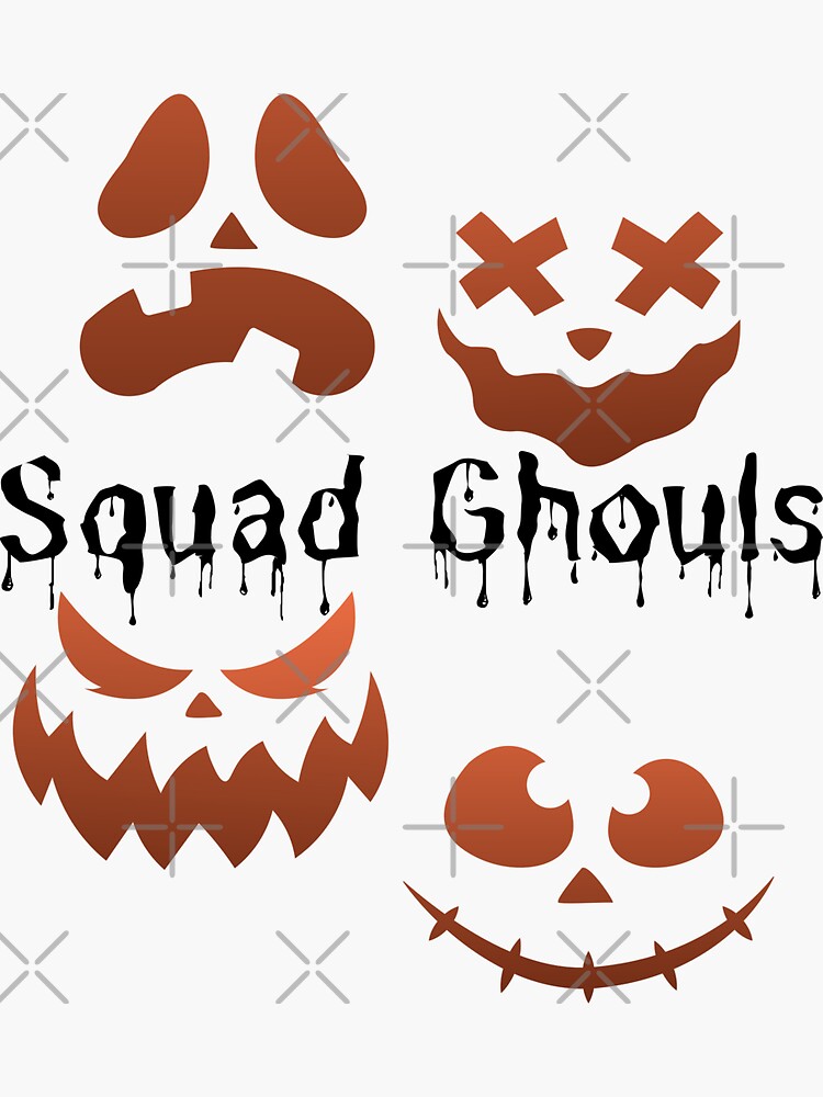 "Squad Ghouls with scary halloween faces " Sticker for Sale by ...
