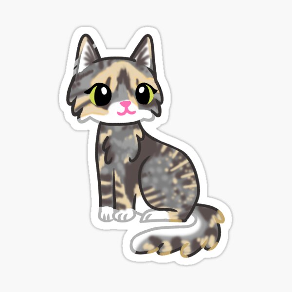"dilute tortoiseshell longhair cat (miss kitty)" Sticker for Sale by ...
