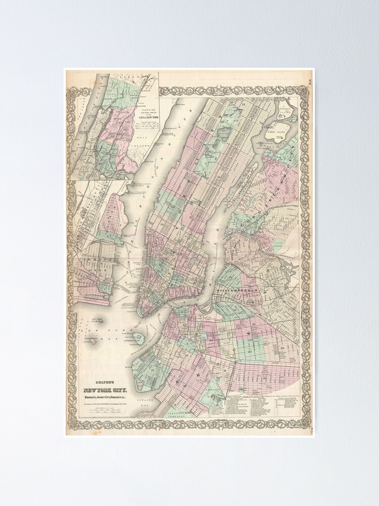"New York City Old Map Gilded Age" Poster for Sale by artfilmbuff ...