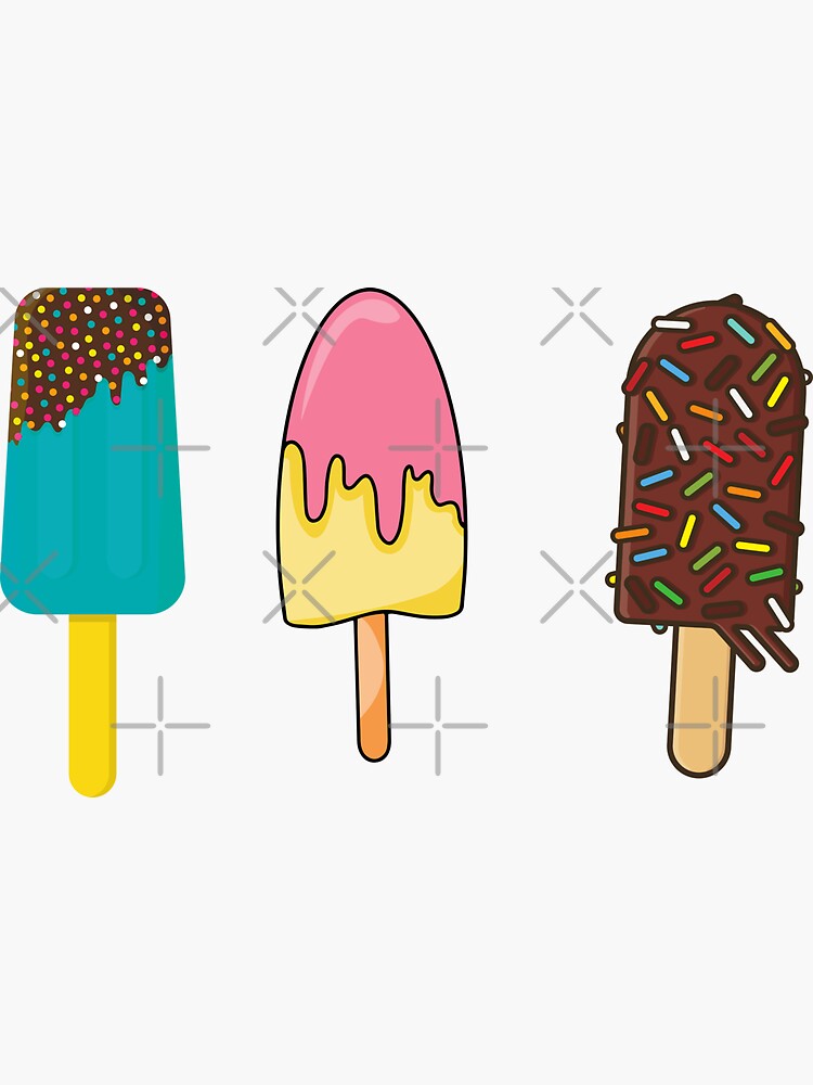 "Cute Sprinkled And Melted Popsicle Stickers Pack" Sticker for Sale by ...