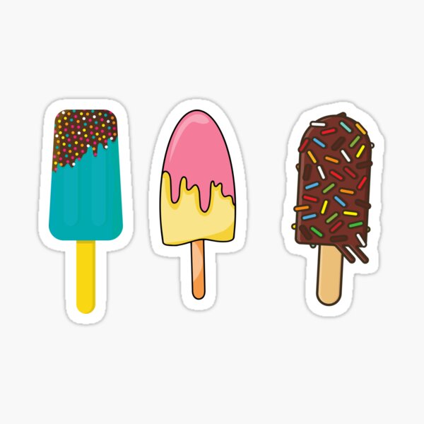 "Cute Sprinkled And Melted Popsicle Stickers Pack" Sticker for Sale by ...