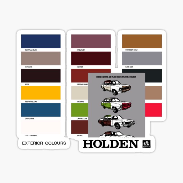 Pegatina «PALETA DE COLORES DE LOS CARROS DE HOLDEN» de ThrowbackM3 ...