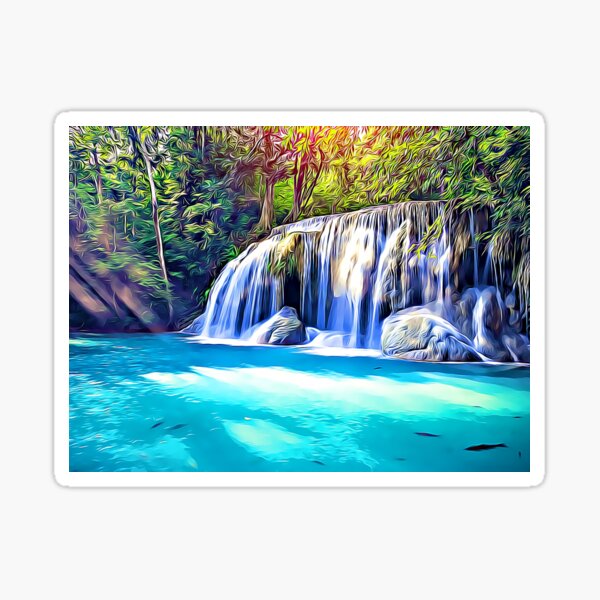 "Waterfalls lovers_V.02" Sticker for Sale by AbsheerDesign | Redbubble