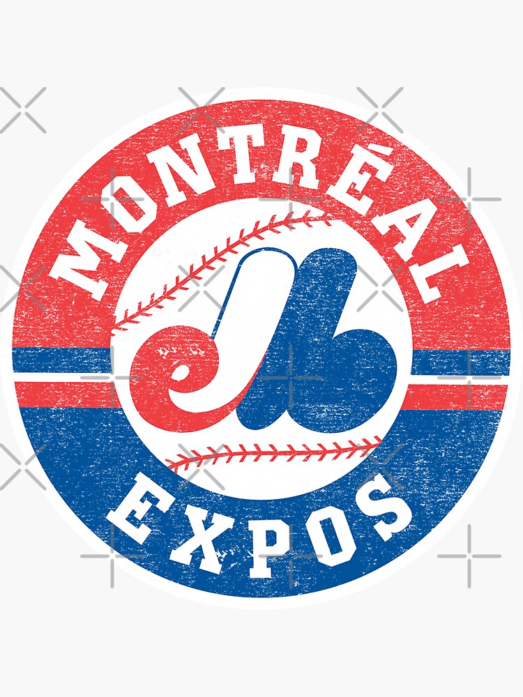 "Montreal Expos Vintage Distressed Baseball Logo Canada Retro" Sticker ...