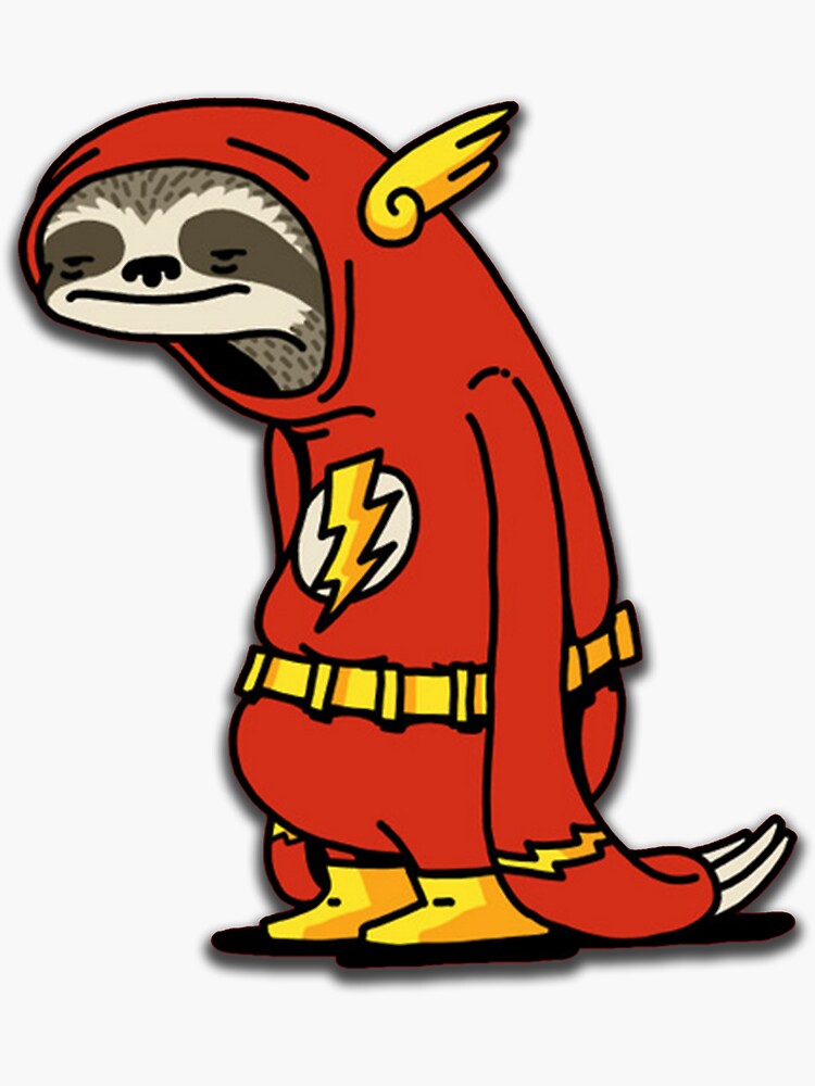 "Flash Sloth" Sticker for Sale by MillzyMerch | Redbubble