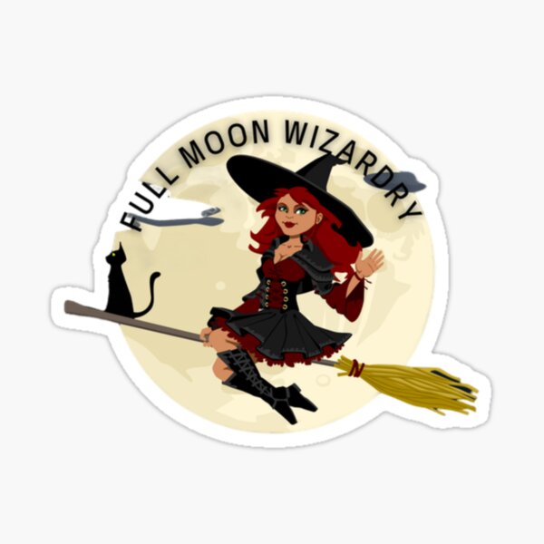 "Full moon - wizardry - woman - girl - " Sticker for Sale by ...