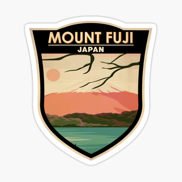 "Mount Fuji Japan Badge" Sticker for Sale by KrisSidDesigns | Redbubble