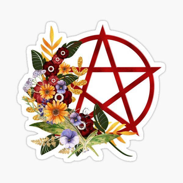 "Floral Pentagram" Sticker for Sale by Patrineco | Redbubble
