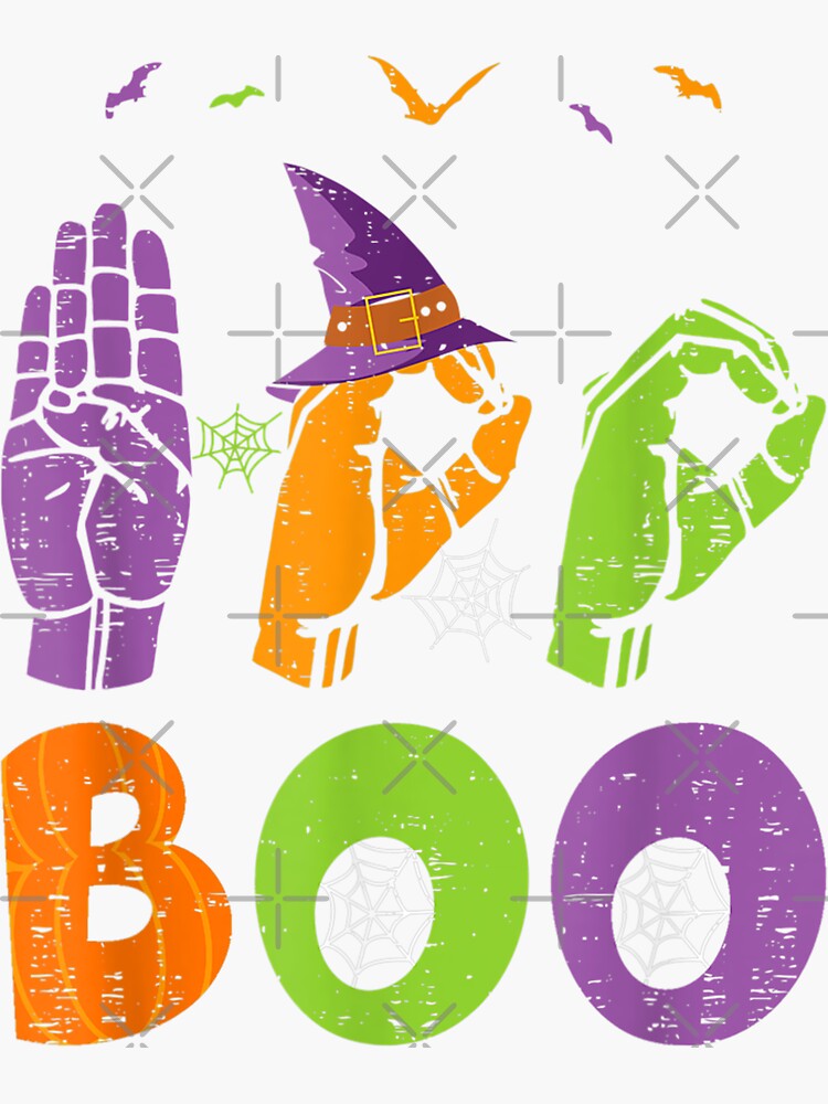"Boo Hands American Sign Language Pride ASL Halloween" Sticker for Sale ...