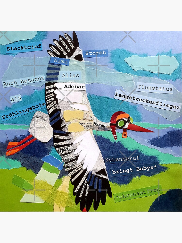 "Stork Wanted Poster Aviator Hat Glasses" Sticker for Sale by ricky ...