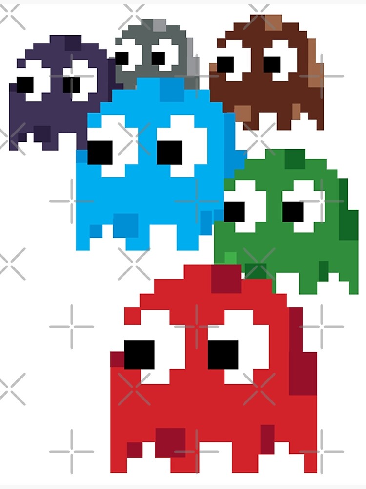 "Pixel art Ghosts" Poster for Sale by Barobuki | Redbubble