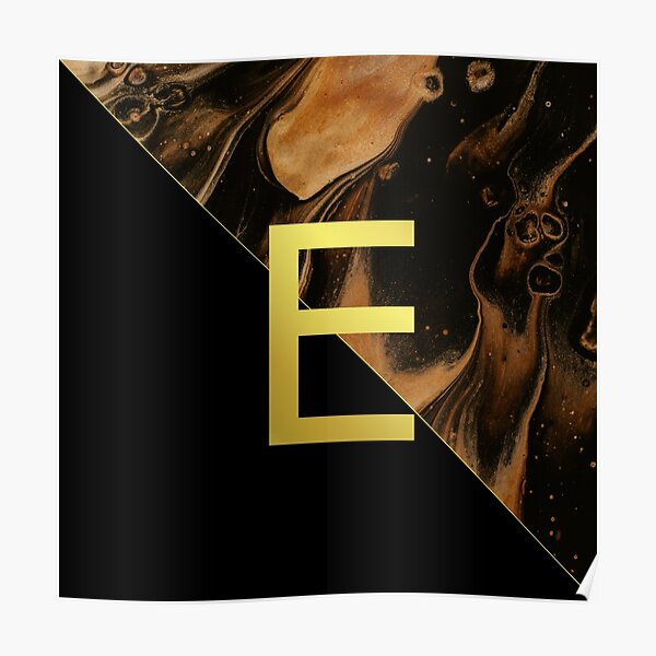 Póster «Letra E negra y dorada» de Aristo-Design | Redbubble