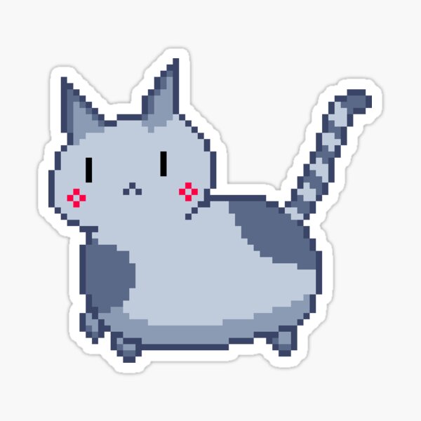 Pegatina «Lindo gato azul de pixel art» de Armikus | Redbubble