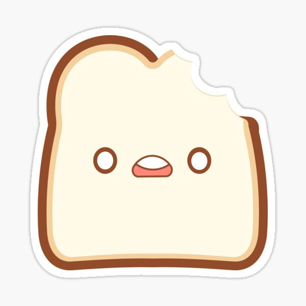 "Kawaii Toast With A Bite - Cute Toast" Sticker for Sale by ...