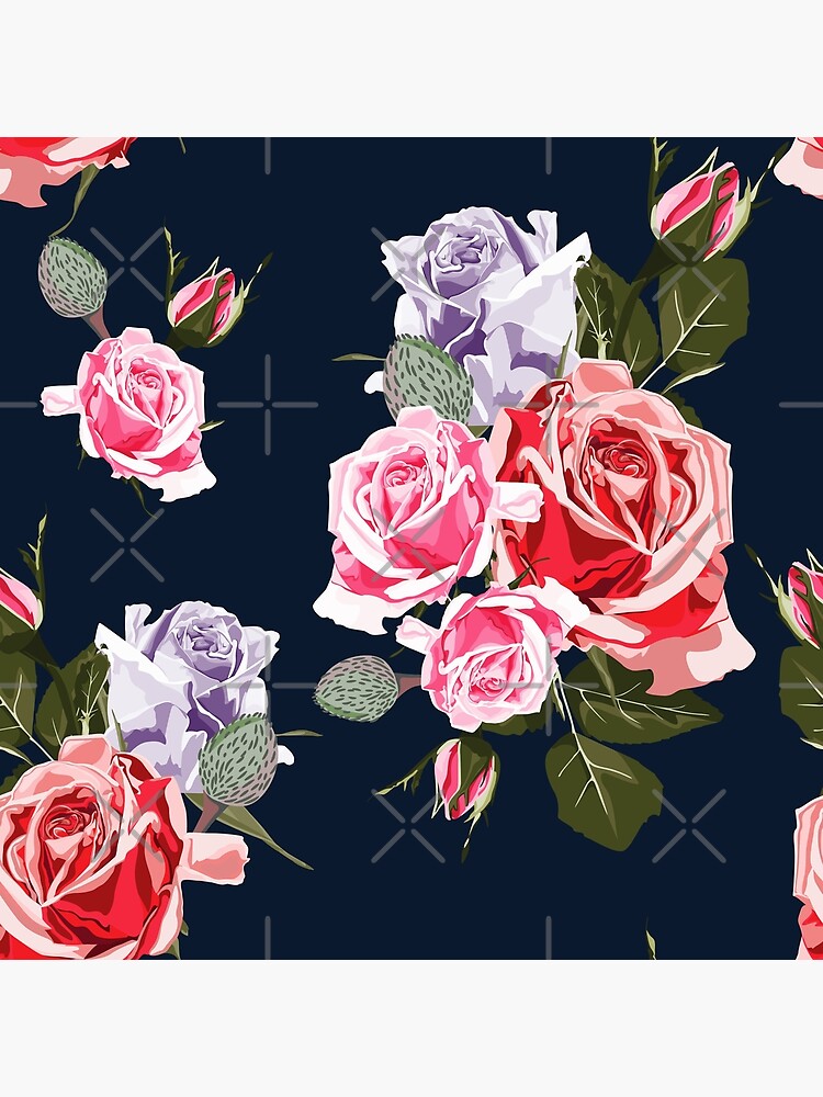 "field flowers rose patterns leaves beautiful beauty" Poster for Sale by Maystro-design | Redbubble