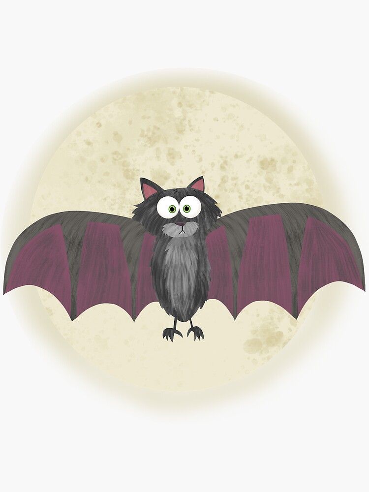 "Scaredy Bat" Sticker for Sale by Hellolovecards | Redbubble