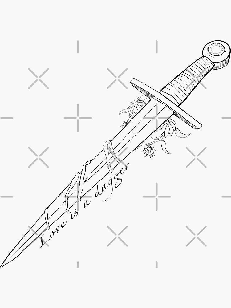 "Love Is A Dagger Floral (Colorless Version)" Sticker for Sale by ...