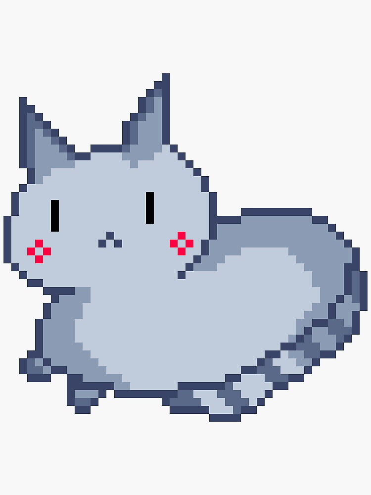"Cute pixel art laying down cat" Sticker for Sale by Armikus | Redbubble