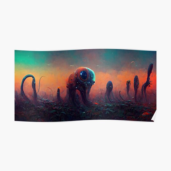 "Alien Harvester" Poster for Sale by SpaceWarpStudio | Redbubble