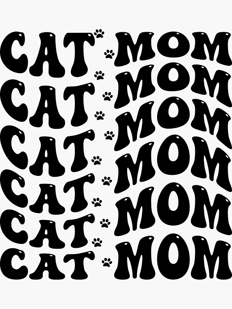 "Cat Mom" Sticker for Sale by PufnicaDesign | Redbubble