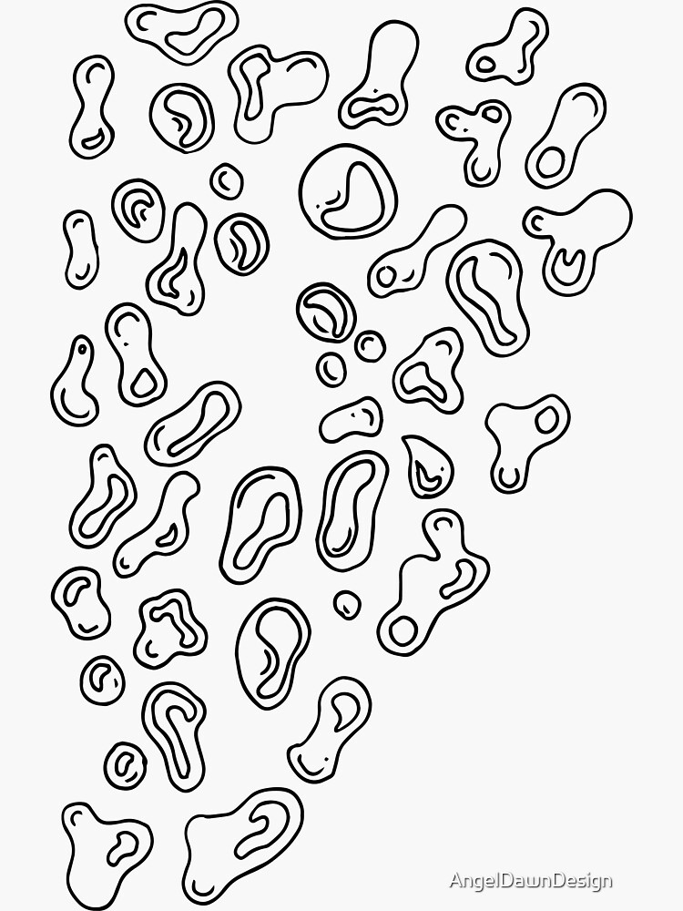 "Liquid Mercury blobs line drawing molten metal " Sticker for Sale by ...