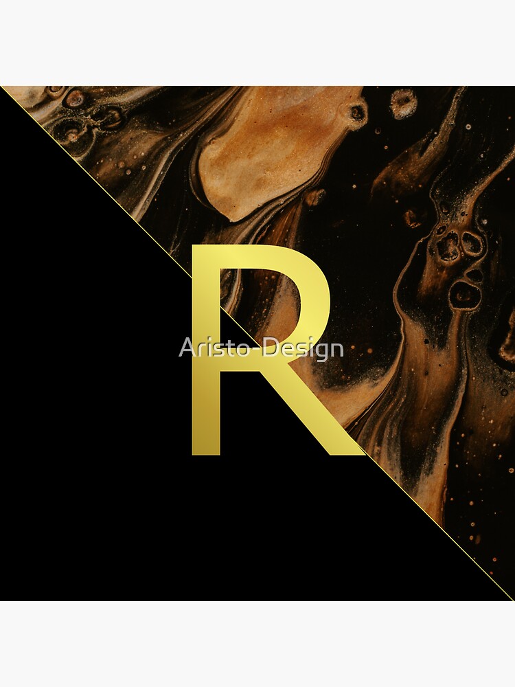 "Black and Gold Letter R" Sticker for Sale by Aristo-Design | Redbubble