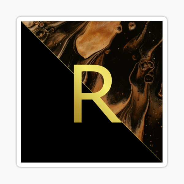"Black and Gold Letter R" Sticker for Sale by Aristo-Design | Redbubble