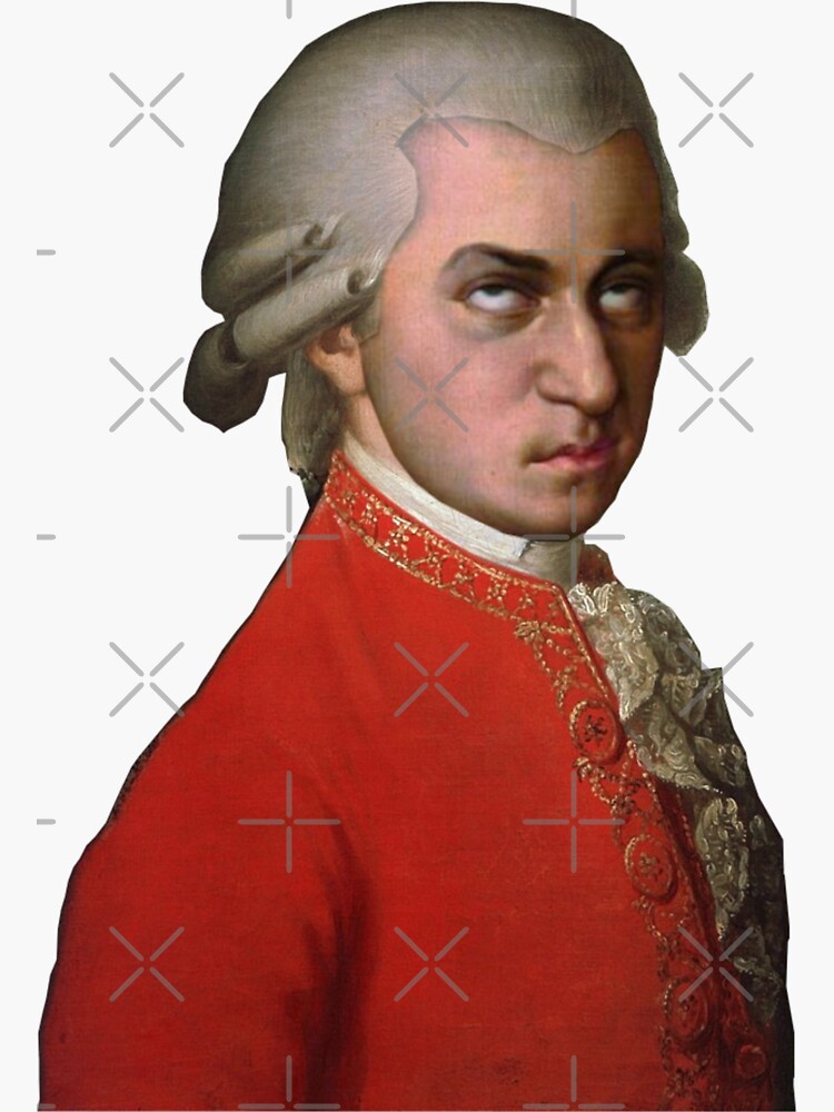 "Pffgang Amadeus Mozart" Sticker for Sale by cayofili | Redbubble