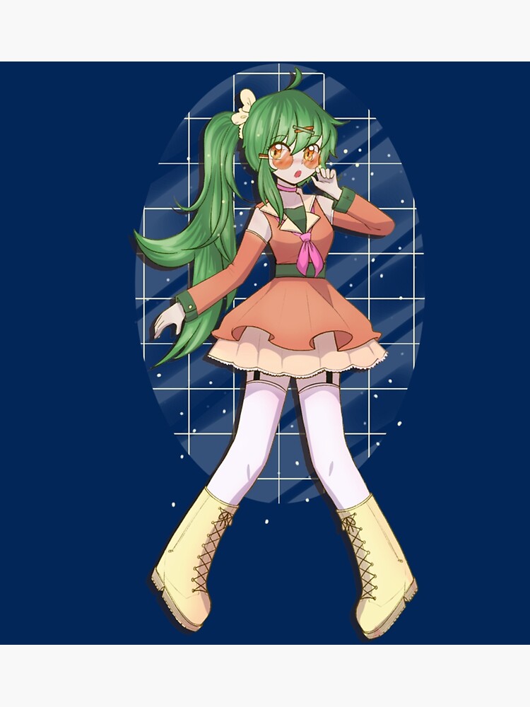 Green Hair Anime Girl Poster For Sale By Tignerruedasd Redbubble