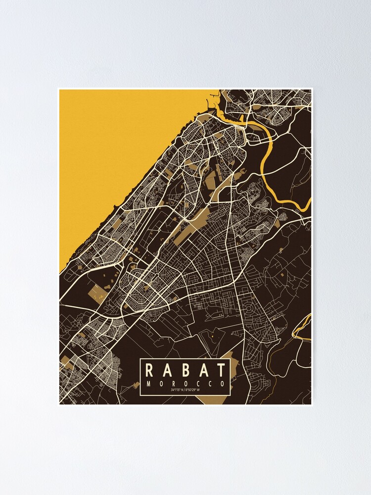 "Rabat City Map of Morocco - Pastel" Poster for Sale by deMAP | Redbubble