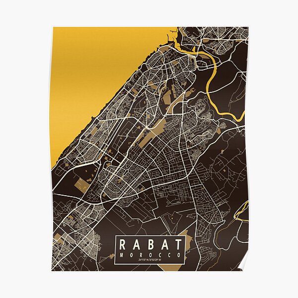 "Rabat City Map of Morocco - Pastel" Poster for Sale by deMAP | Redbubble