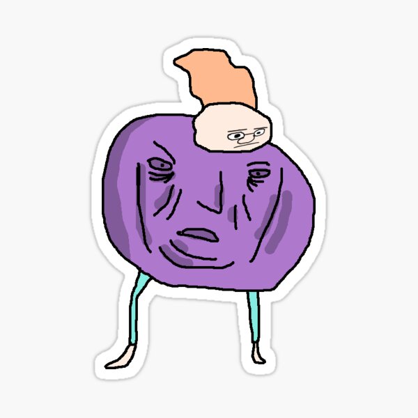 "Boy Halfway Through Transforming into a Grape" Sticker for Sale by ...