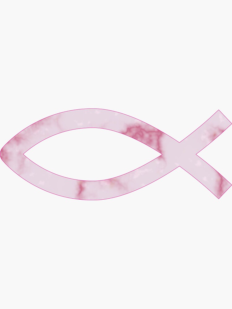 "Jesus Fish - Pink Marble" Sticker for Sale by walk-by-faith | Redbubble