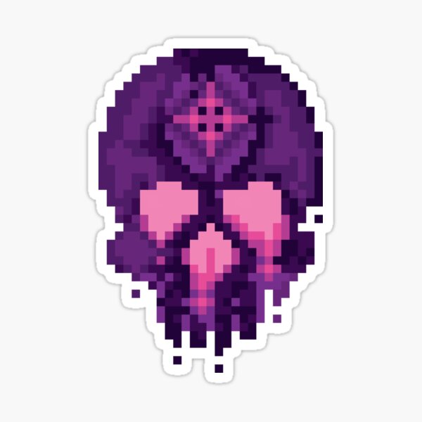 "Arcane Pixel Skull" Sticker for Sale by SkinnerDesigns | Redbubble