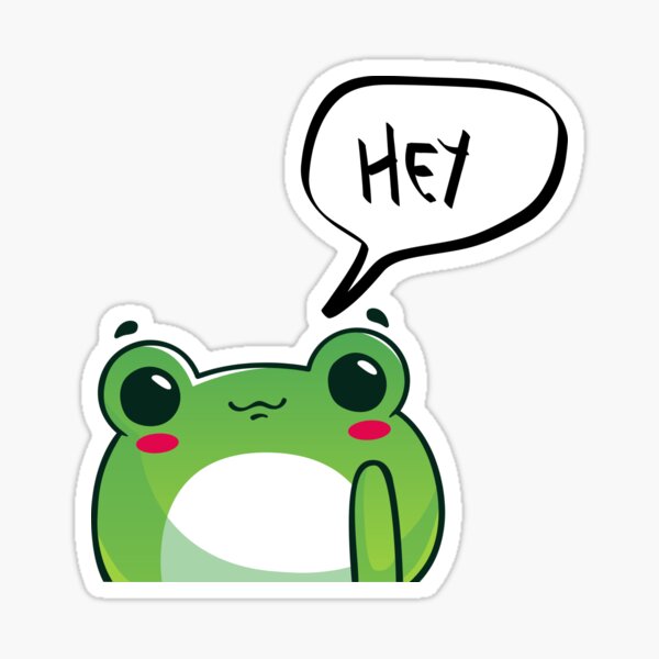 Pegatina «Linda y divertida rana de amor de dibujos animados rosa ...