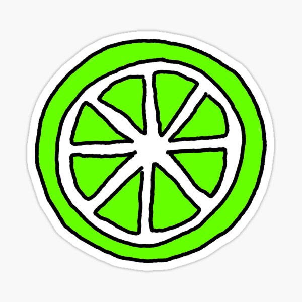 "Lime Green Citrus Fruit Slice" Sticker for Sale by 3EmeraldDesigns ...