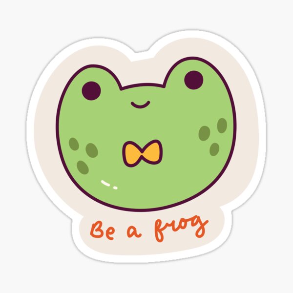 "Cute and funny kawaii colorful cartoon frog ‘Be a frog’, cute kawaii ...
