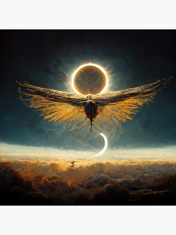 "Icarus flying on a solar eclipse" Sticker for Sale by Roselight13 ...