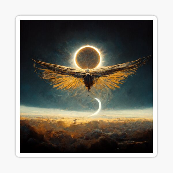 "Icarus flying on a solar eclipse" Sticker for Sale by Roselight13 ...