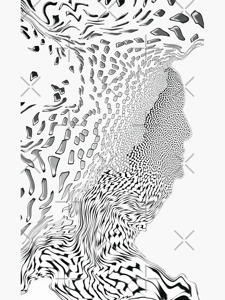 "Abstract black white face" Sticker for Sale by TipTopTapo | Redbubble