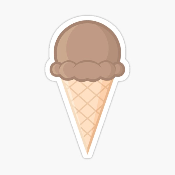 "Cute Pastel Chocolate Ice Cream Cone" Sticker for Sale by ...