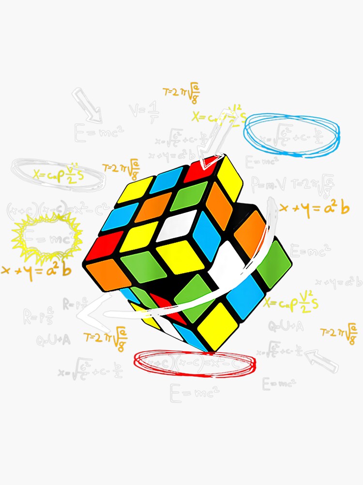 "Math Rubik Player Rubics Cube Math Lovers Mathematics" Sticker for ...