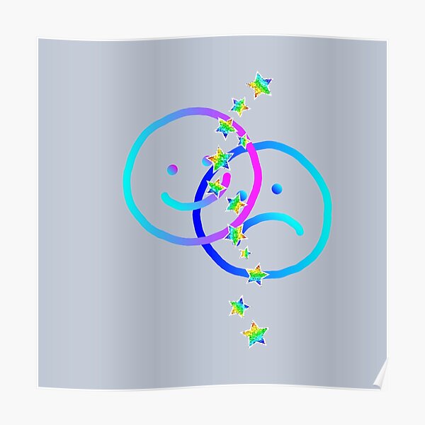 "Two smileys ." Poster for Sale by MilaDeyART | Redbubble