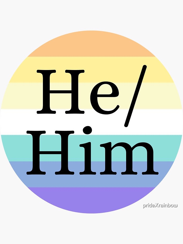 "He Him Genderfaun Pronoun Gender Faun Identity Pin" Sticker for Sale ...