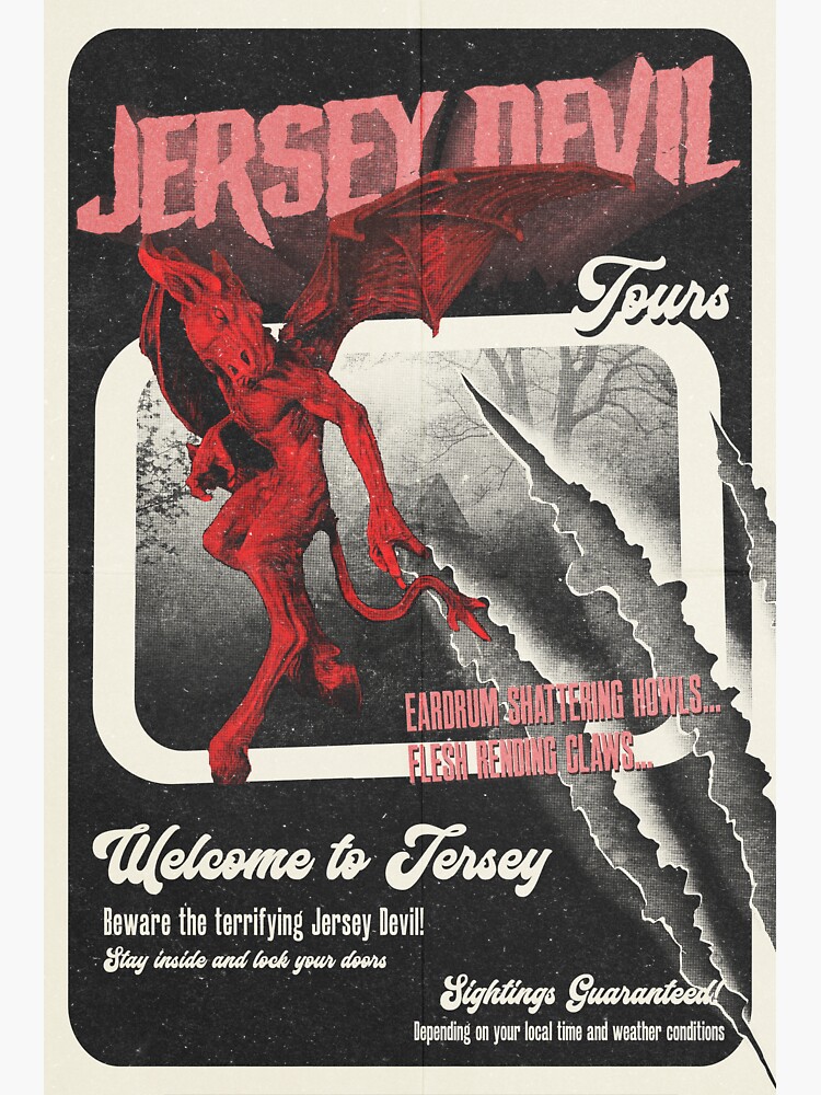 "Horror Jersey Devil Poster" Sticker for Sale by A1001dabsofreis ...