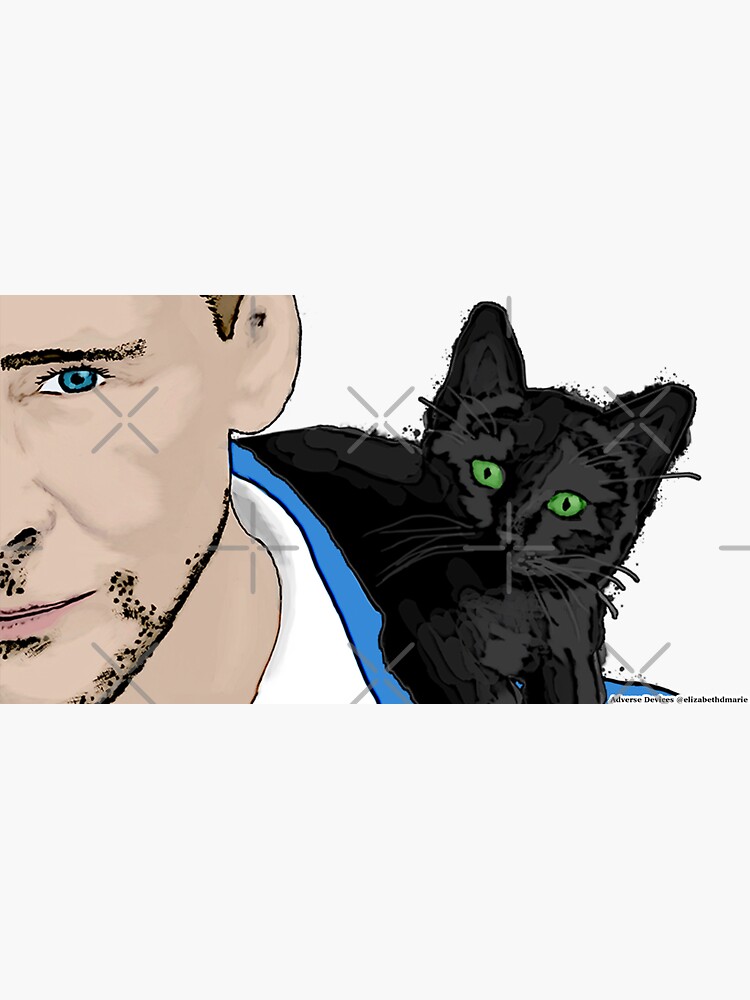 "Adverse Devices Joshua and Midnight the Cat" Sticker for Sale by ...