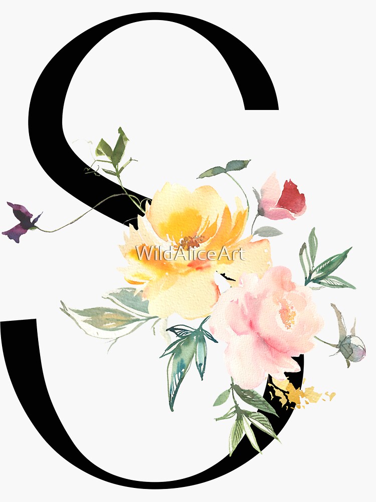 "Letter S Spring" Sticker for Sale by WildAliceArt | Redbubble