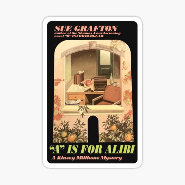 "A is for Alibi Vintage Book Cover (1987)" Sticker for Sale by Lit ...