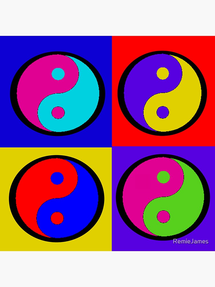Colored Yin Yang Sticker For Sale By Remiejames Redbubble